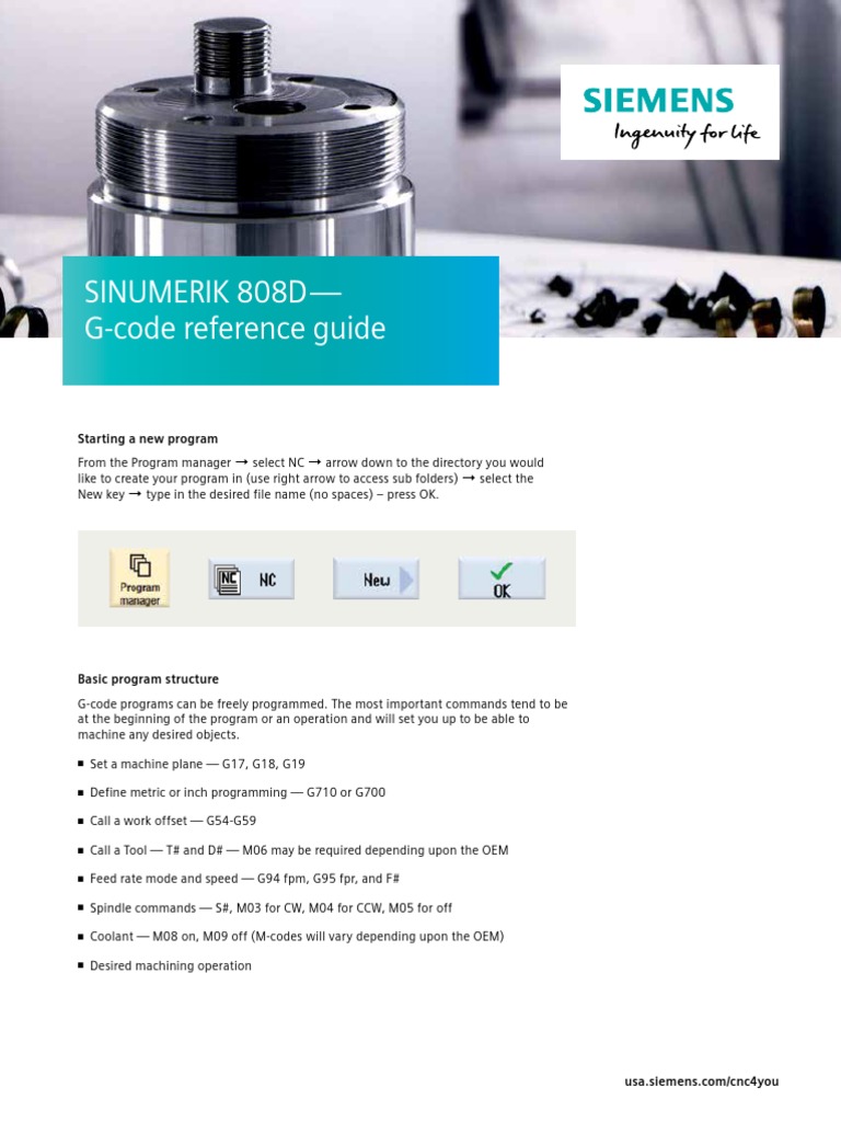Sinumerik 808D Gcode Ref Guide F-SFS | PDF | Industrial Processes ...