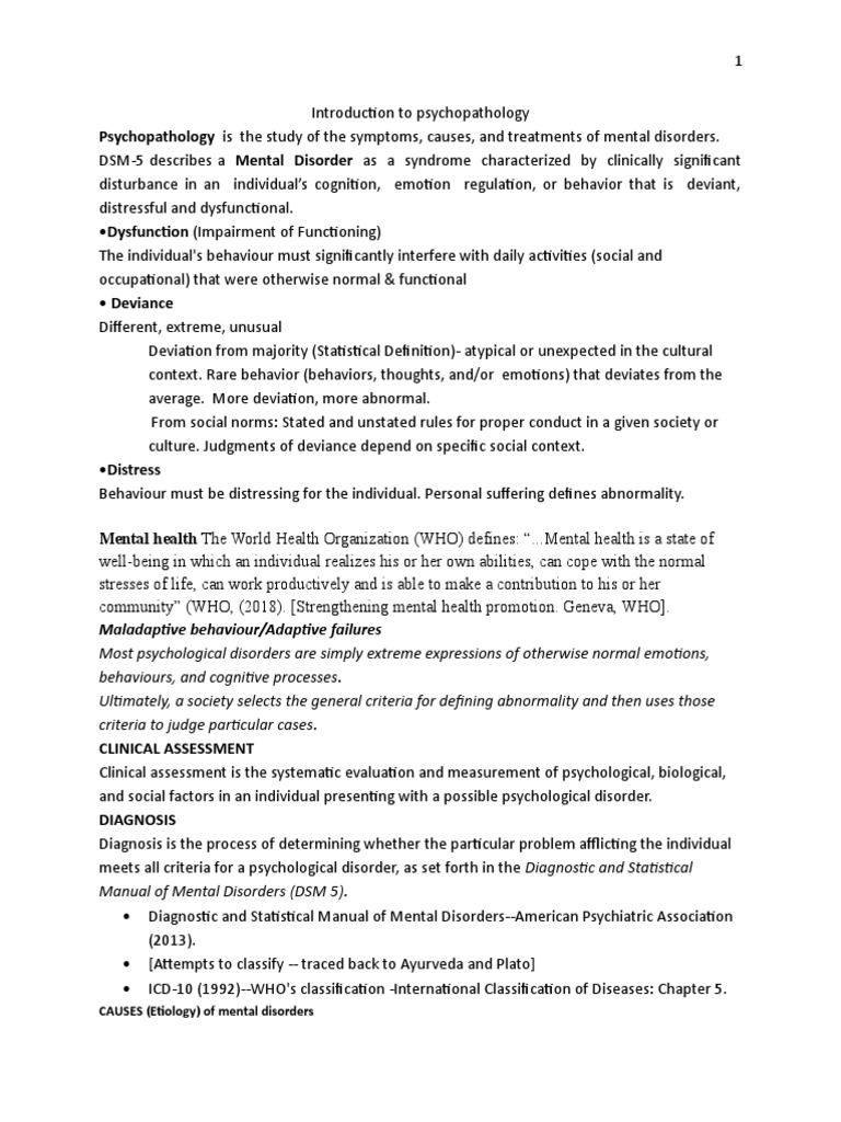 An In-Depth Exploration of Psychopathology: Examining the Definitions ...
