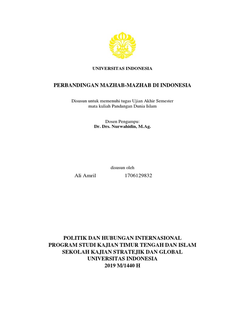 Ali Amril - Perbandingan Mazhab-Mazhab Di Indonesia | PDF | Ilmu Sosial ...