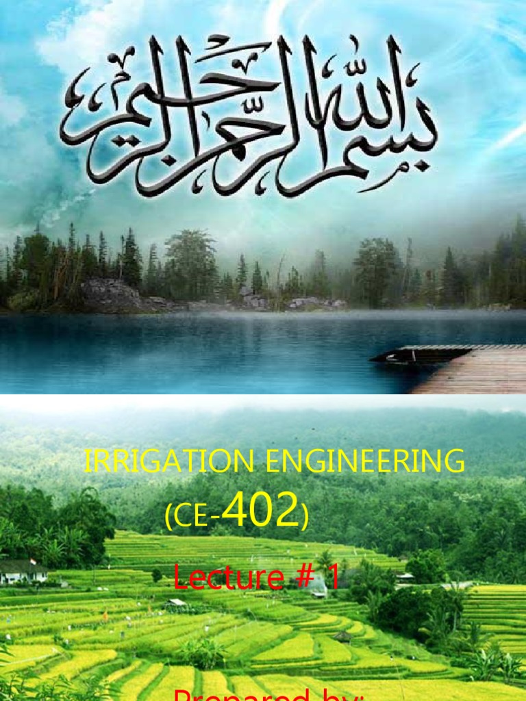Lecture # 1 & 2 Introduction | PDF | Fresh Water | Irrigation