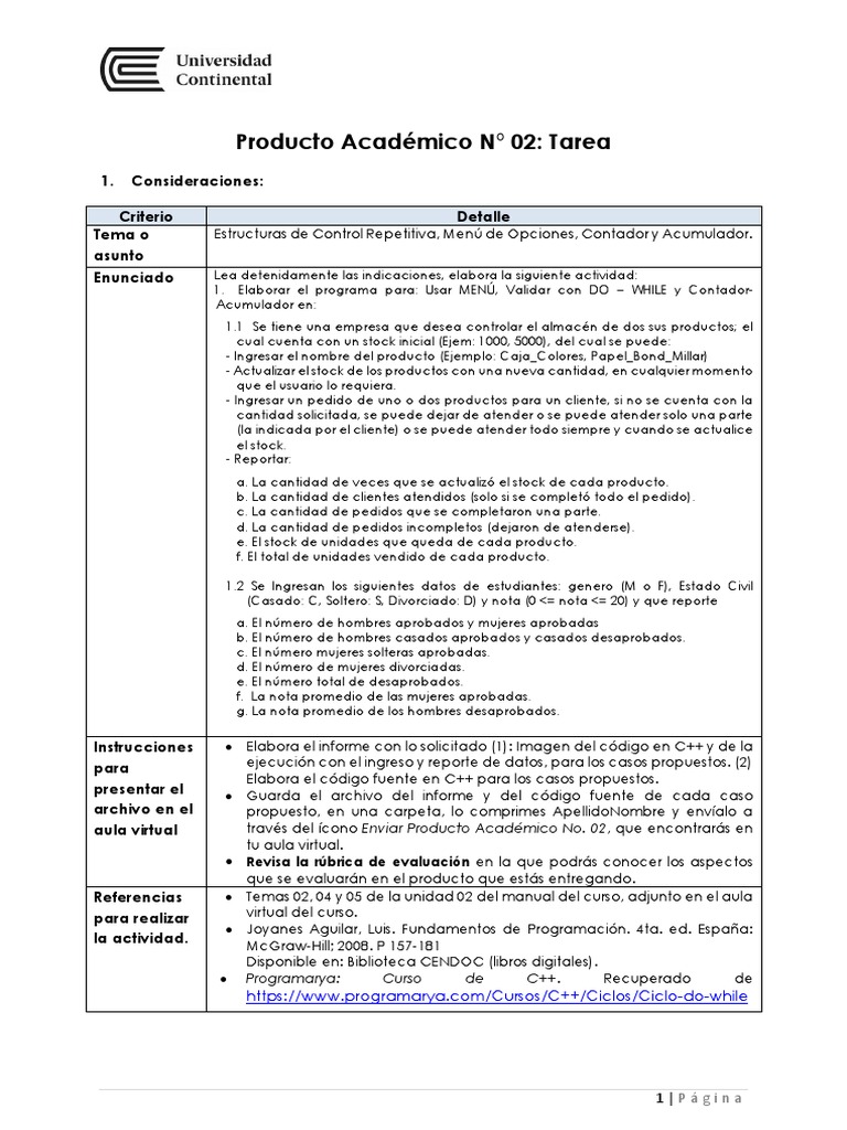 02 - PA TAREA 02 - Fundamentos de Programación | PDF | C ++ | Programa de computadora