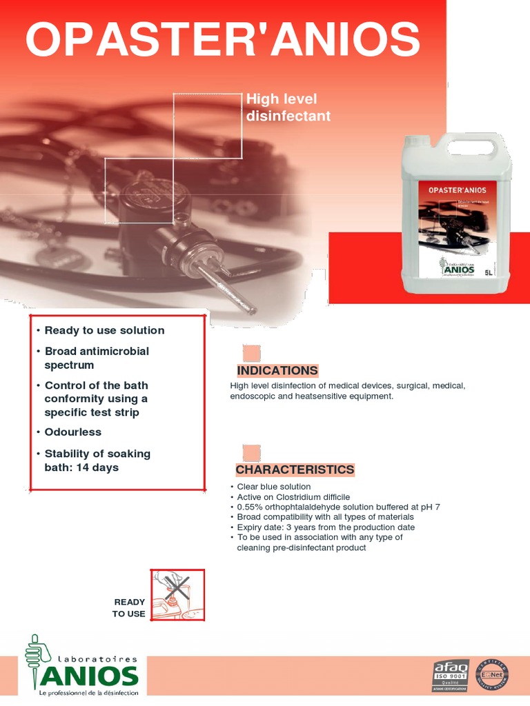 Opaster Anios Fiche Technique 00000 en | PDF | Disinfectant | Medical ...