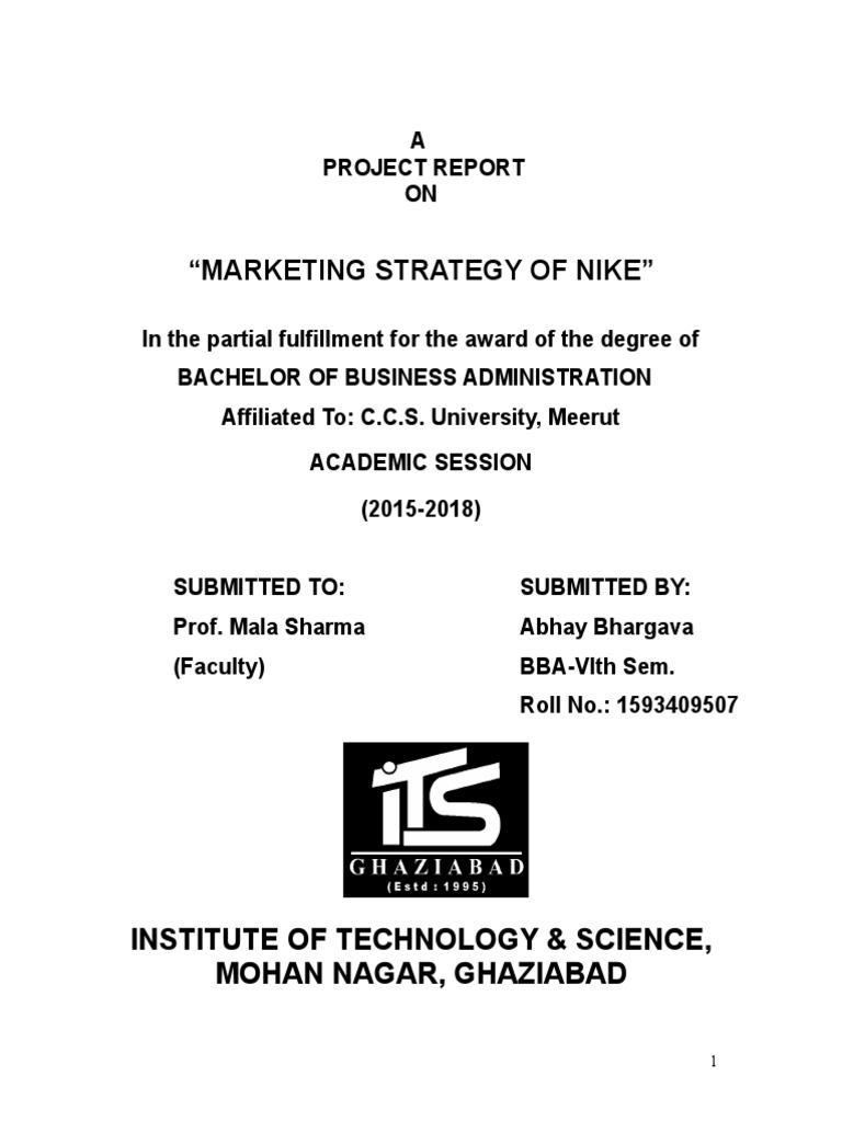 Nike Marketing Strategy Project Report | PDF | Nike | Retail