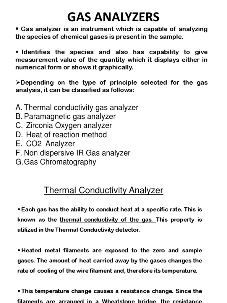 Gas Analyzers | PDF | Chromatography | Gas Chromatography