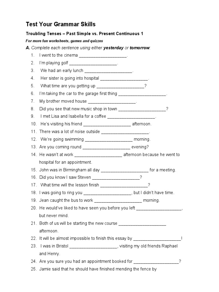 Test Your Grammar Skills | PDF