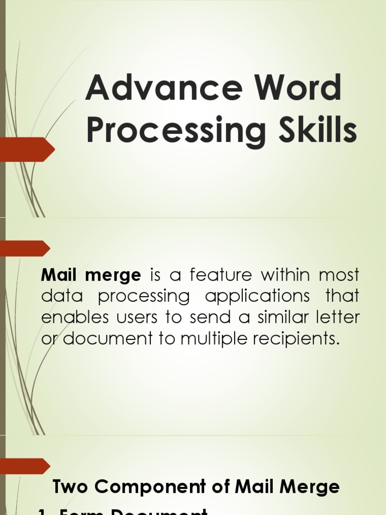 Advance Word Processing Skills | PDF | Microsoft Word | Computing