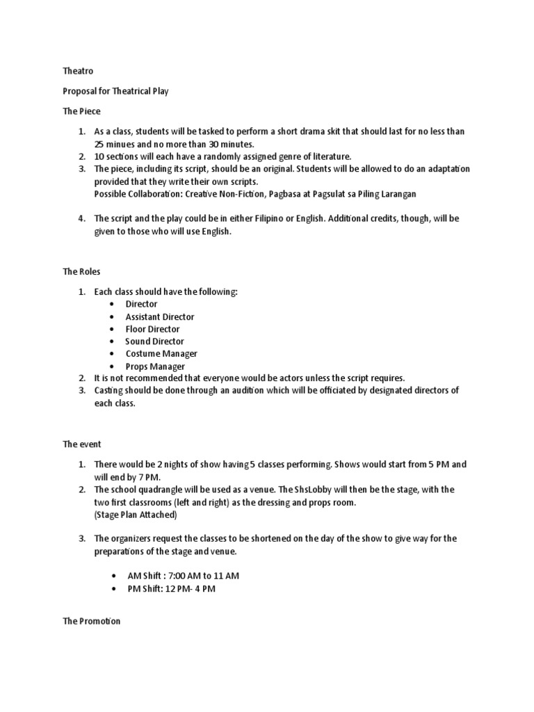 Theater Proposal | PDF | Theatre