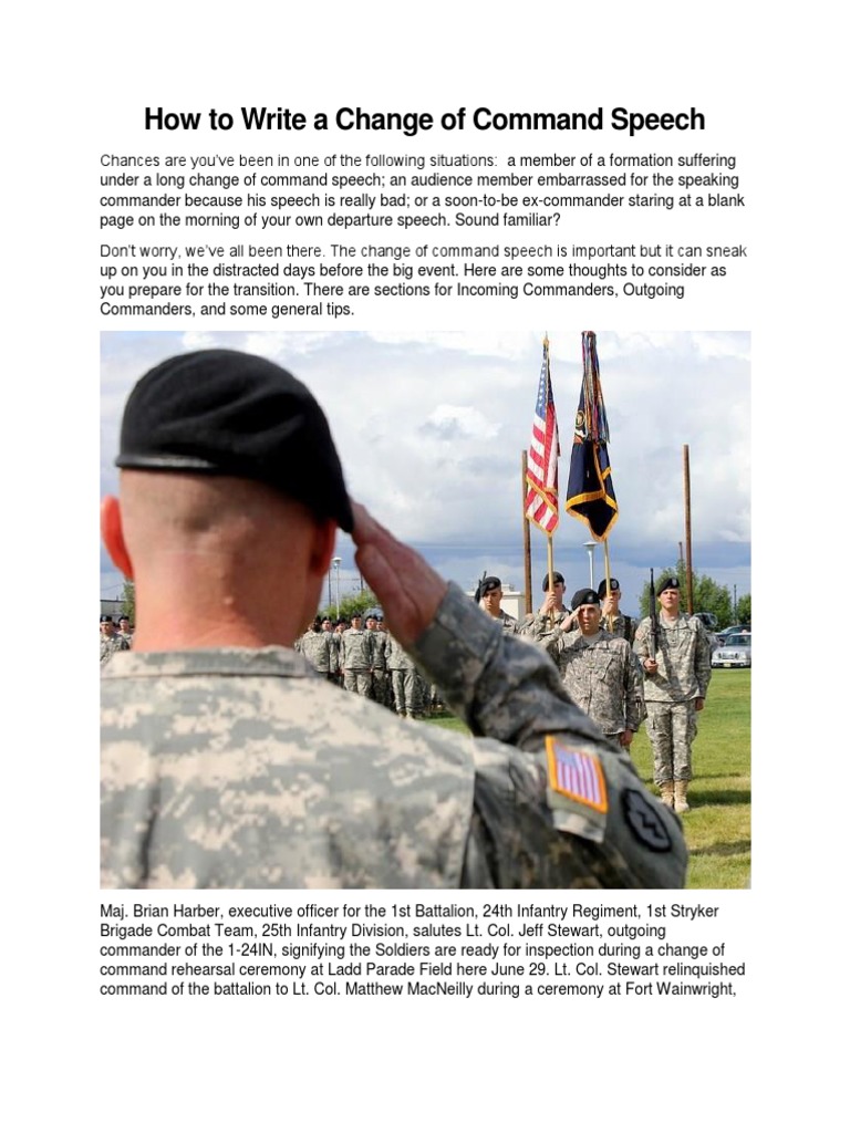 How to Write a Change of Command Speech 2 | Warfare Of The Industrial ...