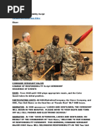 Company-Level Change of Responsibility Ceremony Script | PDF | Sergeant ...