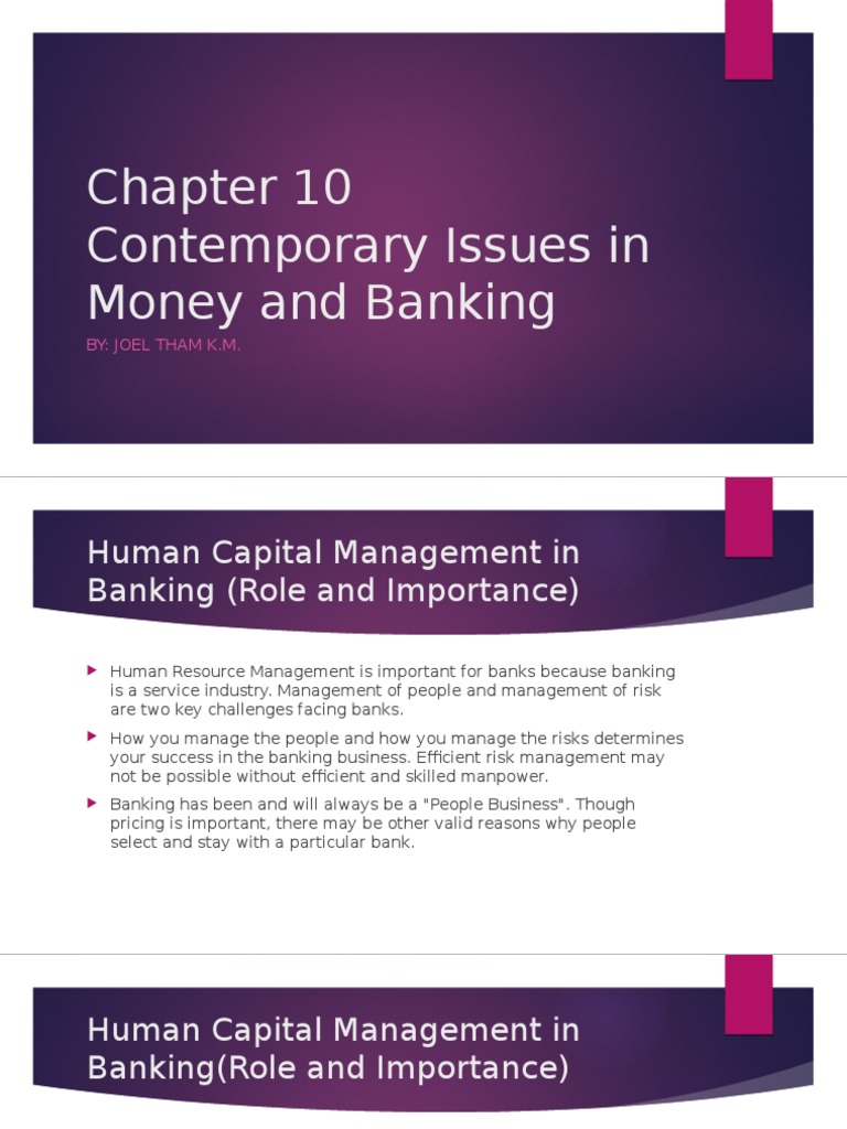 Contemporary Issues in Money and Banking: By: Joel Tham K.M | PDF ...
