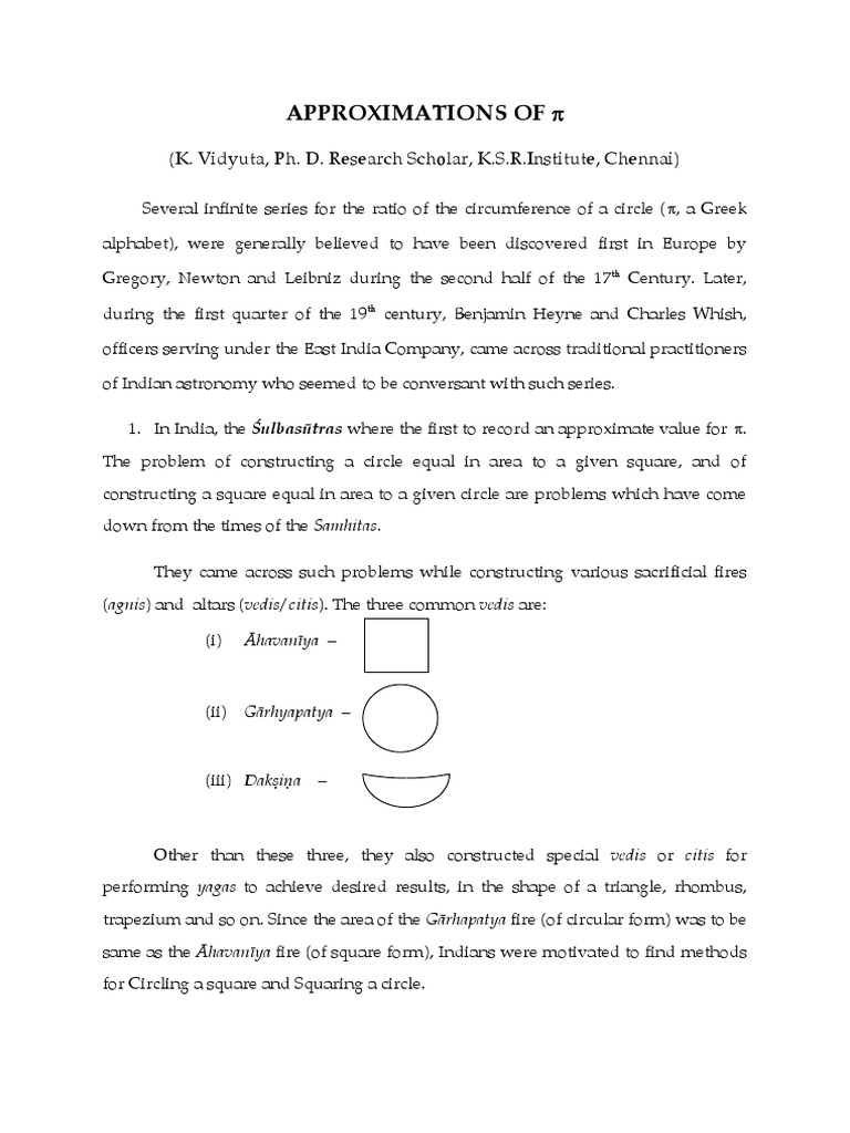 Approximations of Pi | PDF | Numbers | Area
