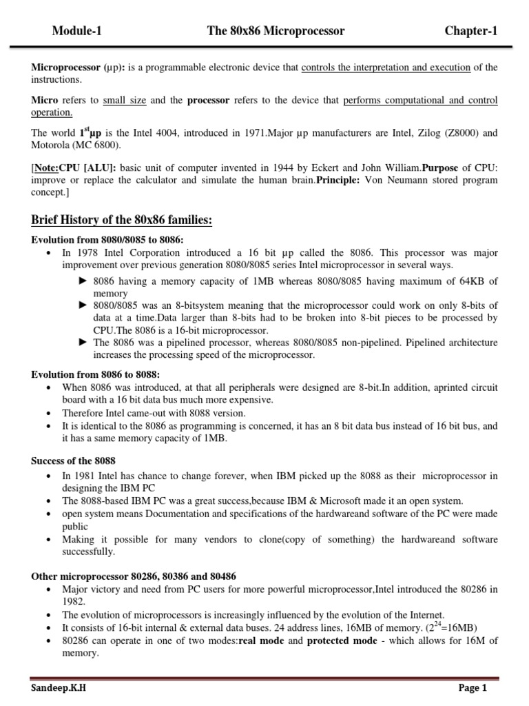 MPMC Mod-1 | PDF | Assembly Language | Central Processing Unit