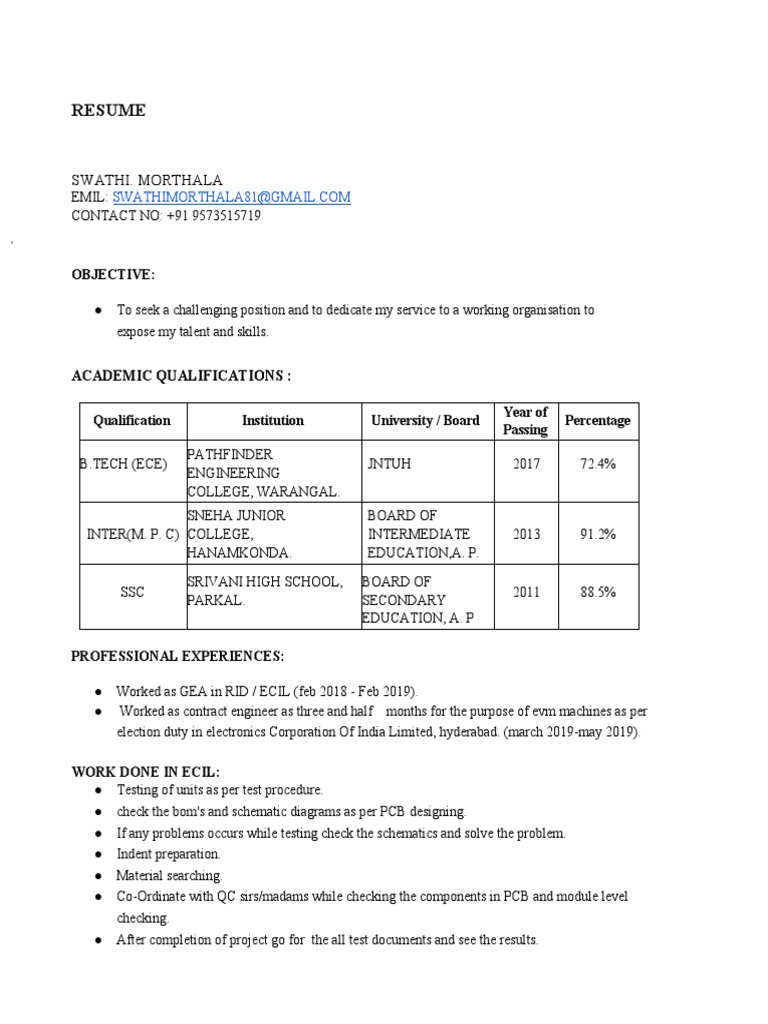 2 - Swathi Final Resume PDF | PDF | Learning