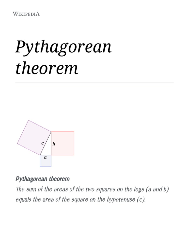 Pythagorean Theorem PDF | PDF | Triangle | Trigonometric Functions