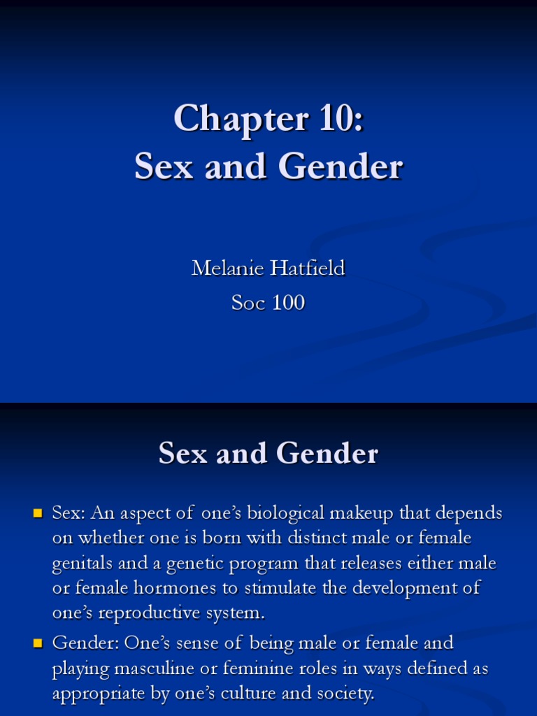 Sex and Gender: Melanie Hatfield Soc 100 | PDF | Gender | Gender Studies