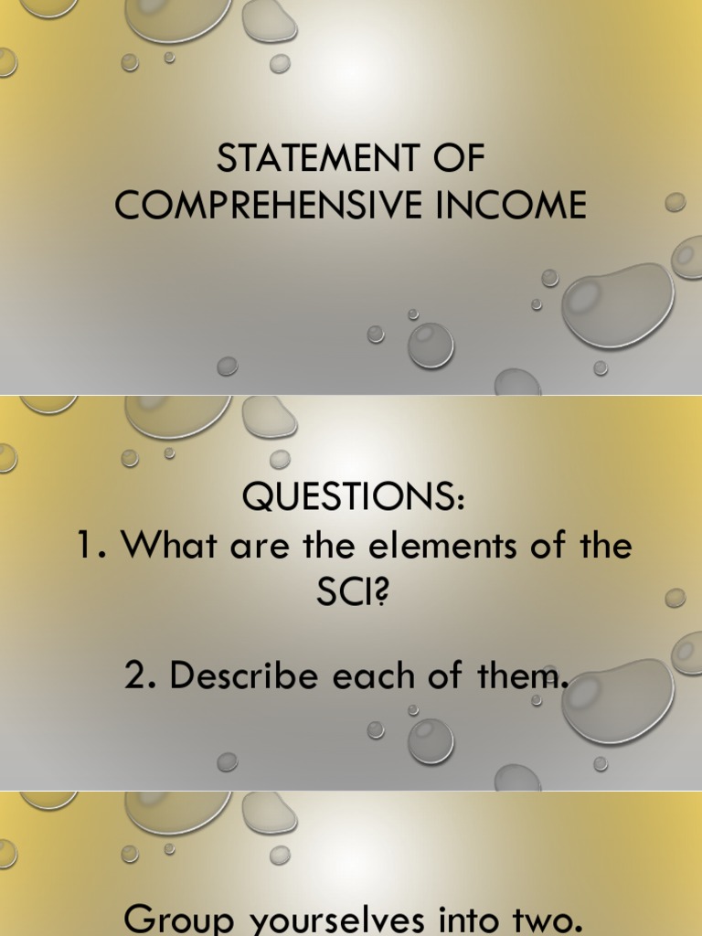 Statement of Comprehensive Income | PDF | Net Income | Revenue