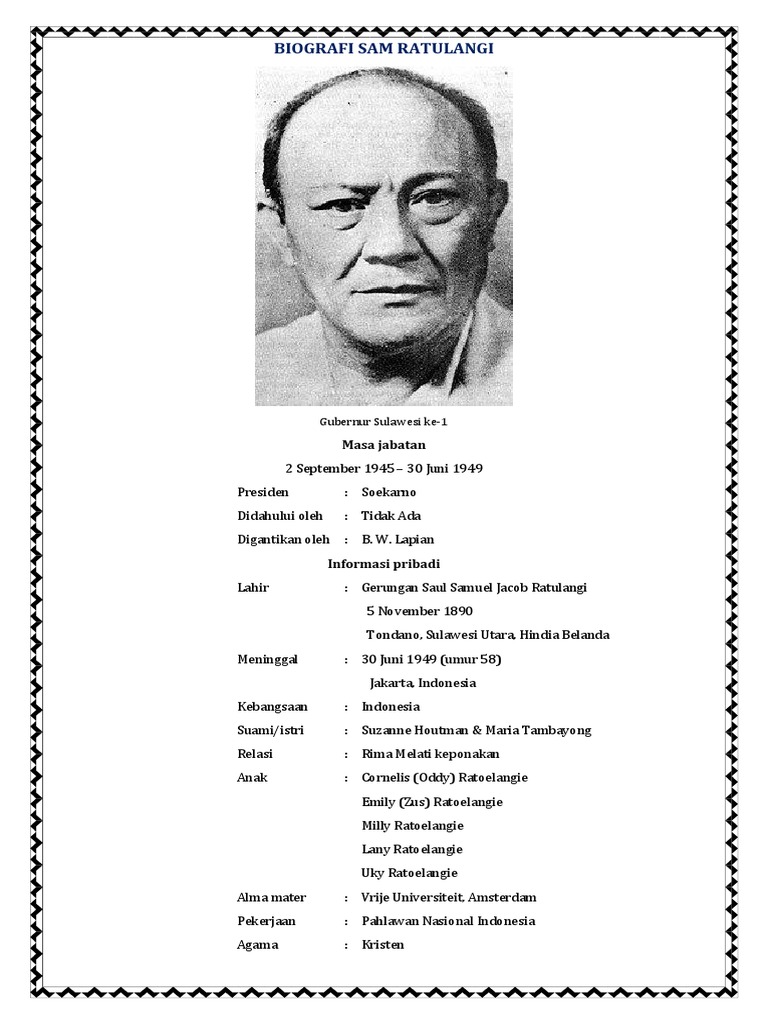 Biografi Sam Ratulangi | PDF