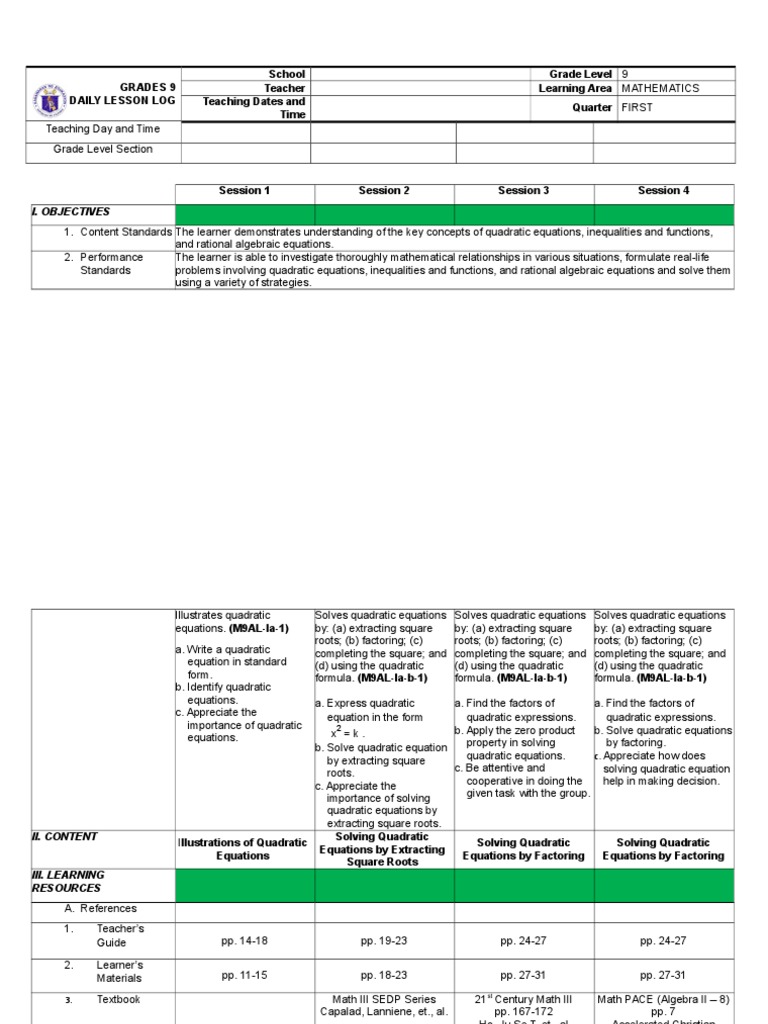 Solving Quadratic Equations through Various Methods: A Detailed Lesson ...