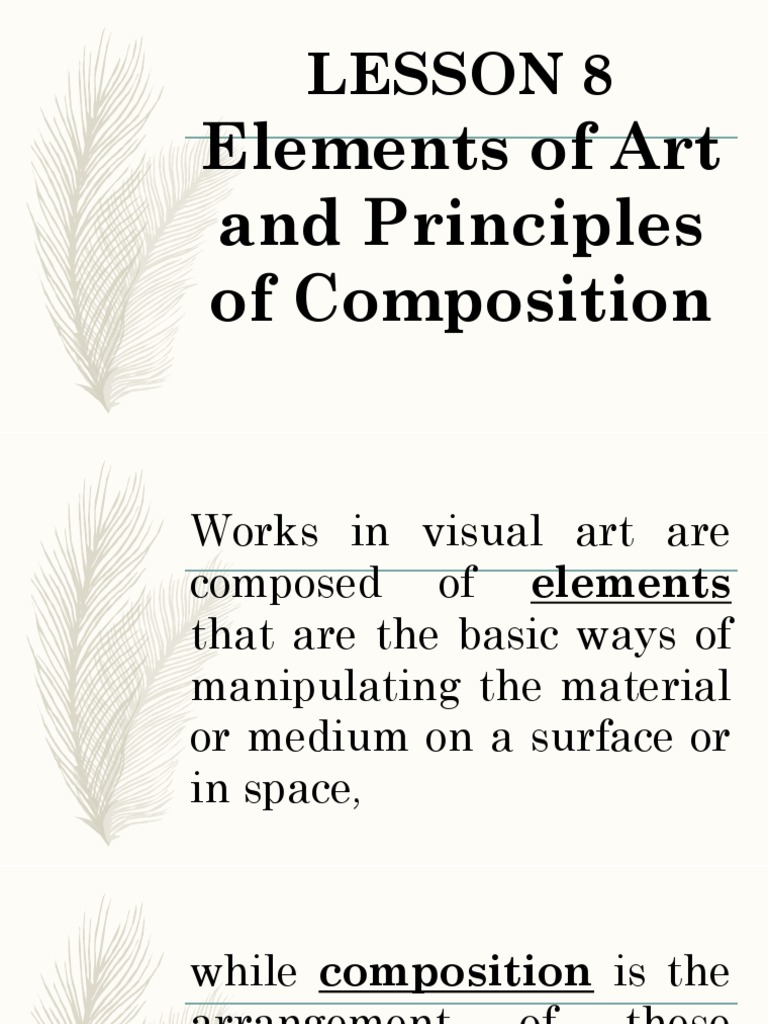 LESSON 8 Elements of Art | PDF | Composition (Visual Arts) | Abstract Art