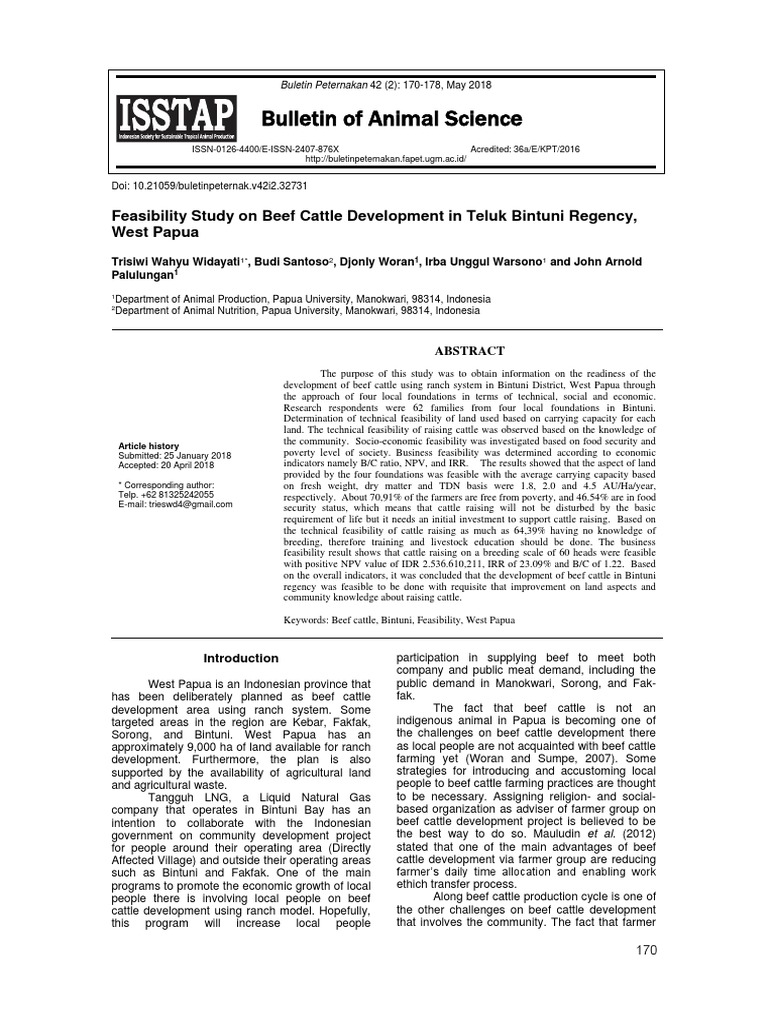 Feasibility Study On Beef Cattle Development in Te | PDF | Internal Rate Of Return | Net Present ...