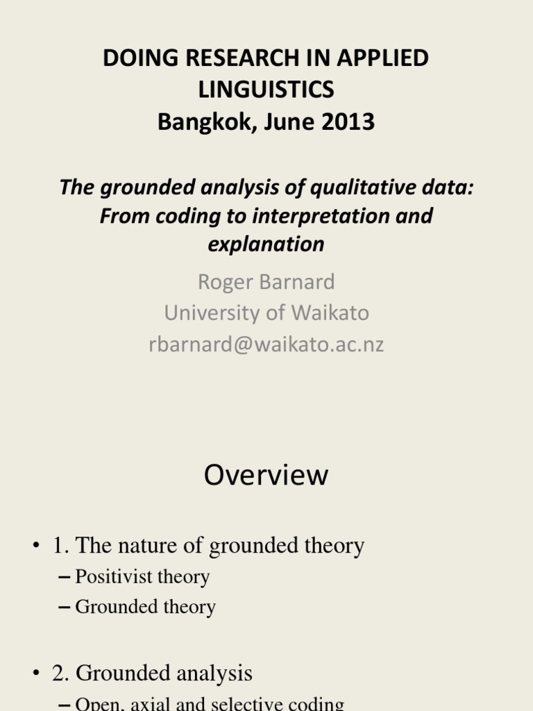 Grounded Research | PDF | Qualitative Research | Data Analysis