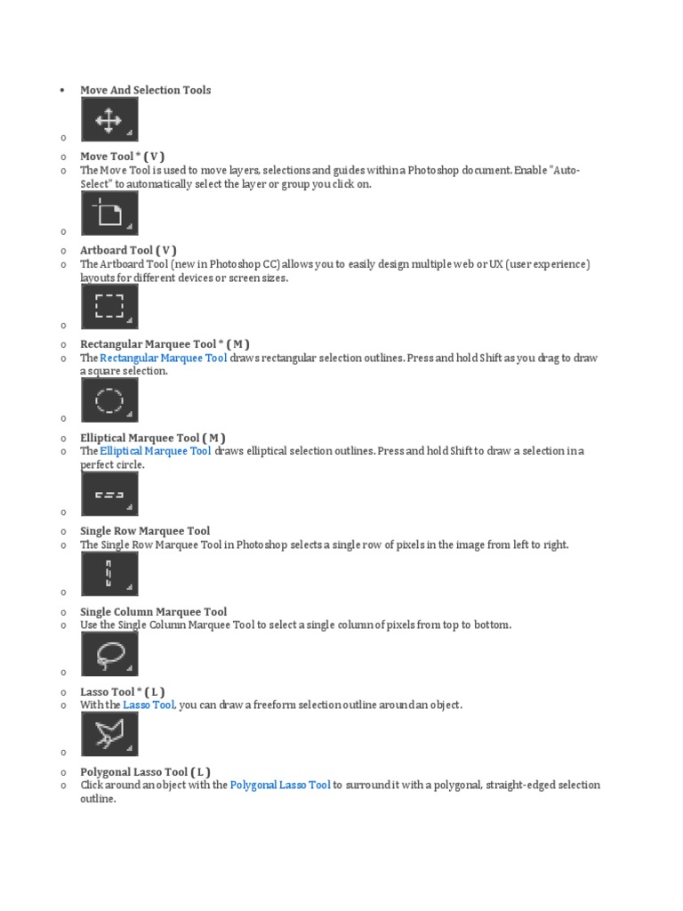 Move and Selection Tools For Photoshop | PDF | Adobe Photoshop ...