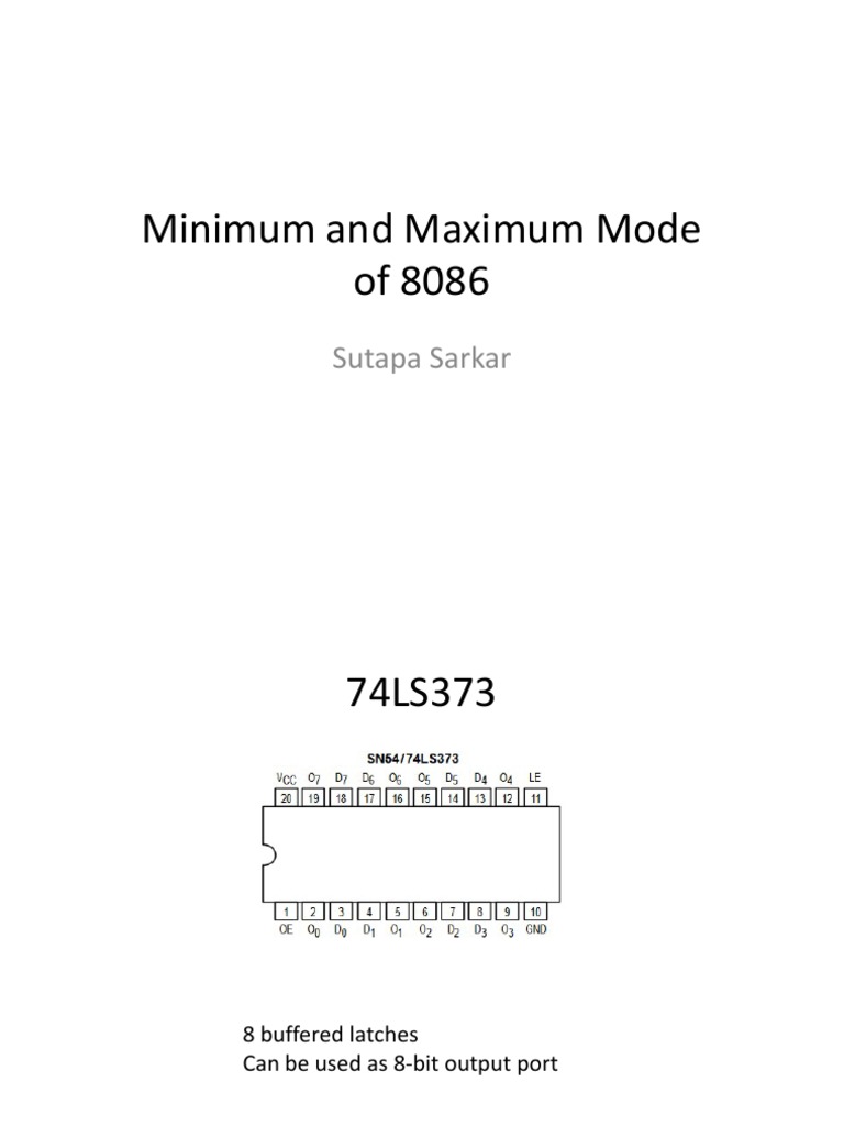 Minimum and Maximum Mode of 8086 of 8086: Sutapa Sarkar | PDF | Input/Output | Central ...