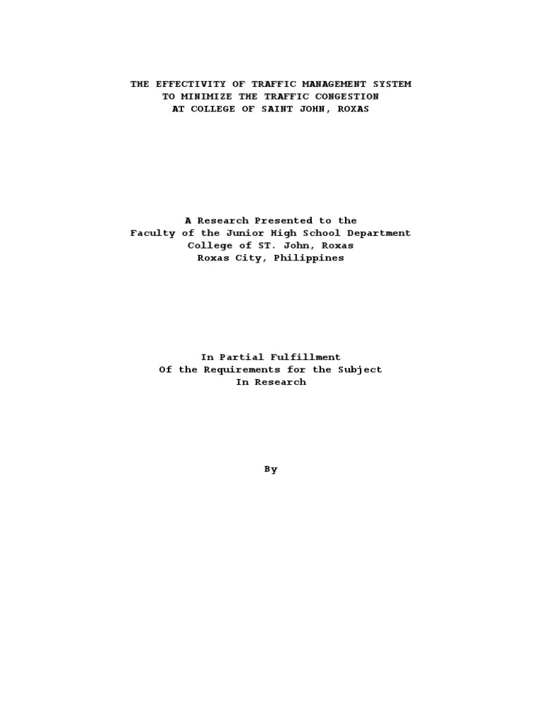 Effective of Traffic Management System, Research | PDF | Traffic ...