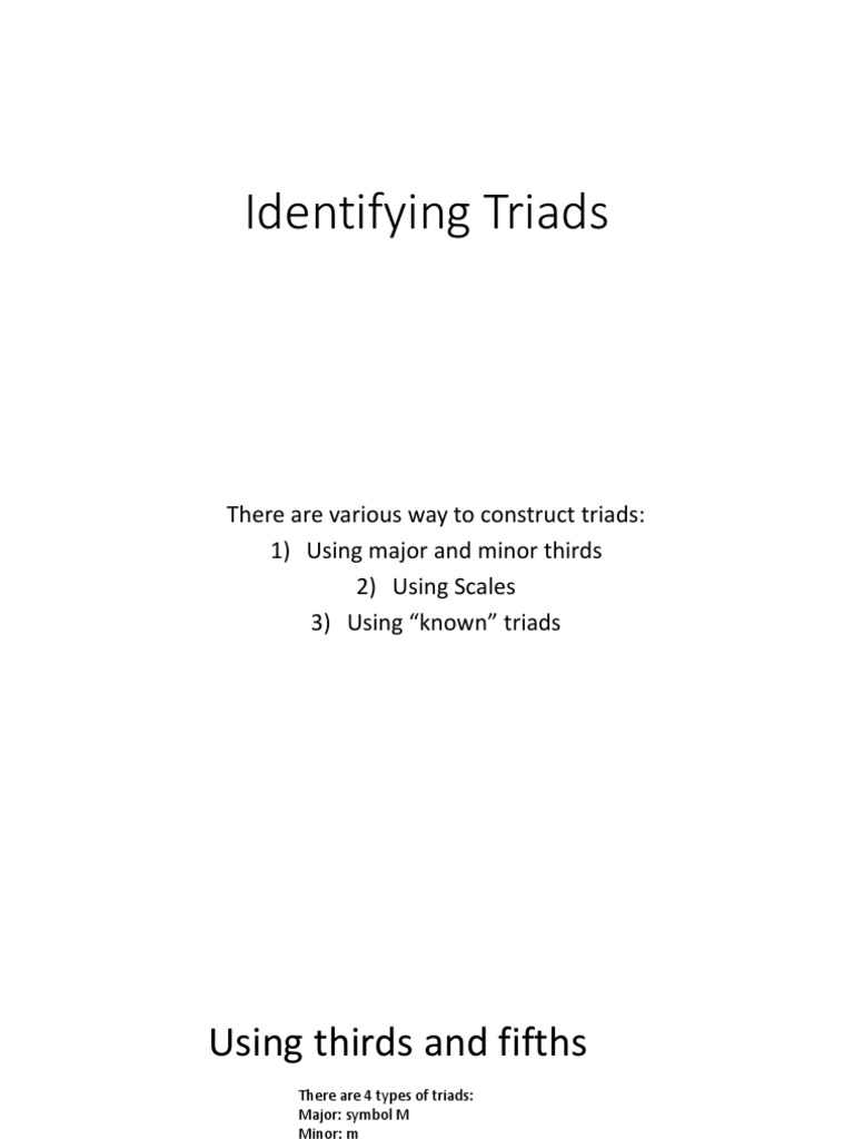 Identifying Triads Part I | PDF | Minor Scale | Chord (Music)