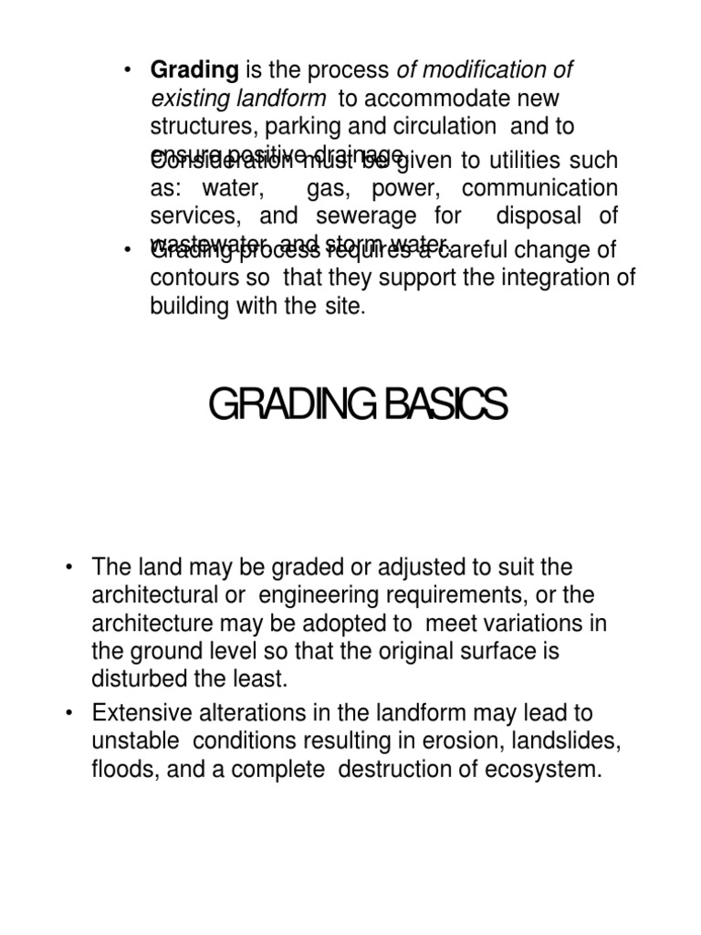 Grading Basics: Existing Landform To Accommodate New | Download Free ...