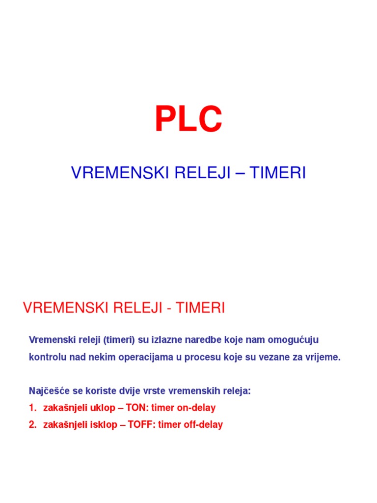 PLC 4 - Vremenski Releji | PDF