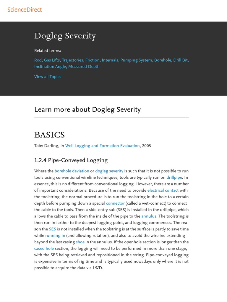 Dog Leg Severity Calculation | PDF | Casing (Borehole) | Oil Well
