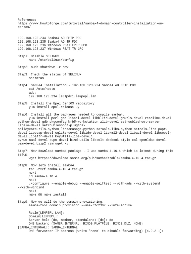 Samba | PDF | Domain Name System | I Pv6