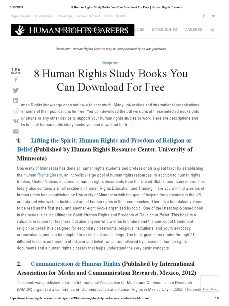 8 Human Rights Study Books You Can Download For Free | PDF ...