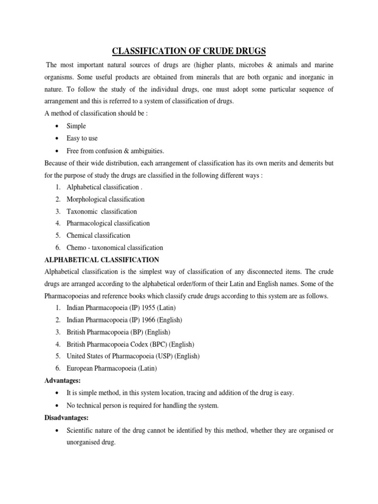 Classification of Drugs | PDF | Taxonomy (Biology) | Resin