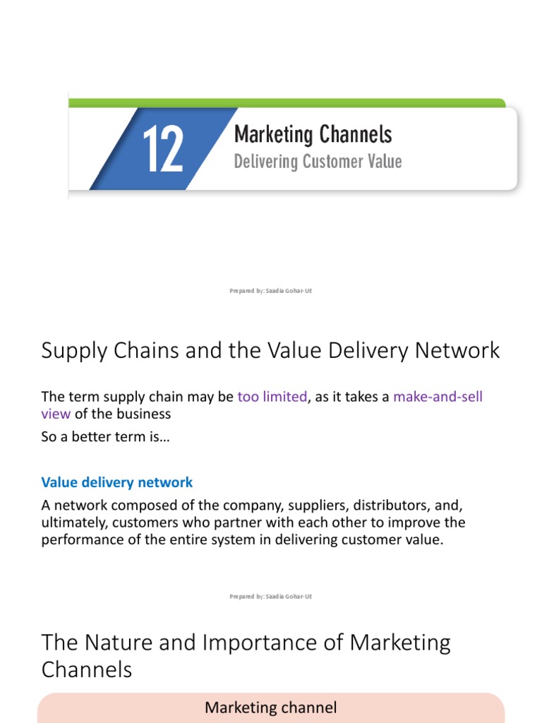 Value Delivery Networks and Marketing Channels | PDF | Marketing ...