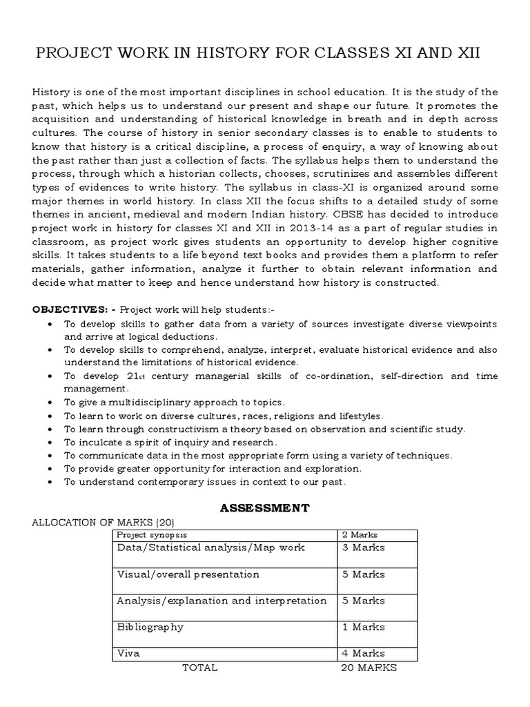 Class 11 History Project Guidelines | PDF | Foreign Language Studies | Art