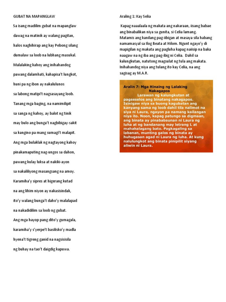 Gubat Na Mapanglaw | PDF