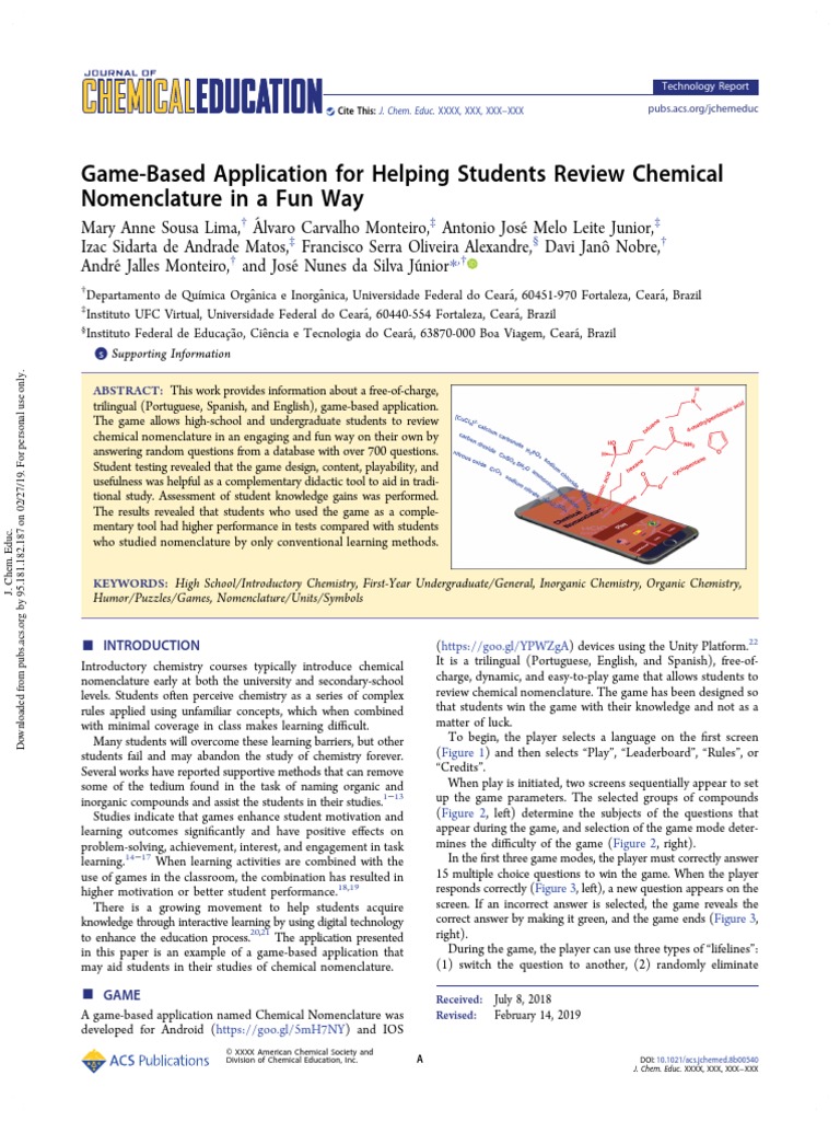 Game-Based Application For Helping Students Review Chemical ...