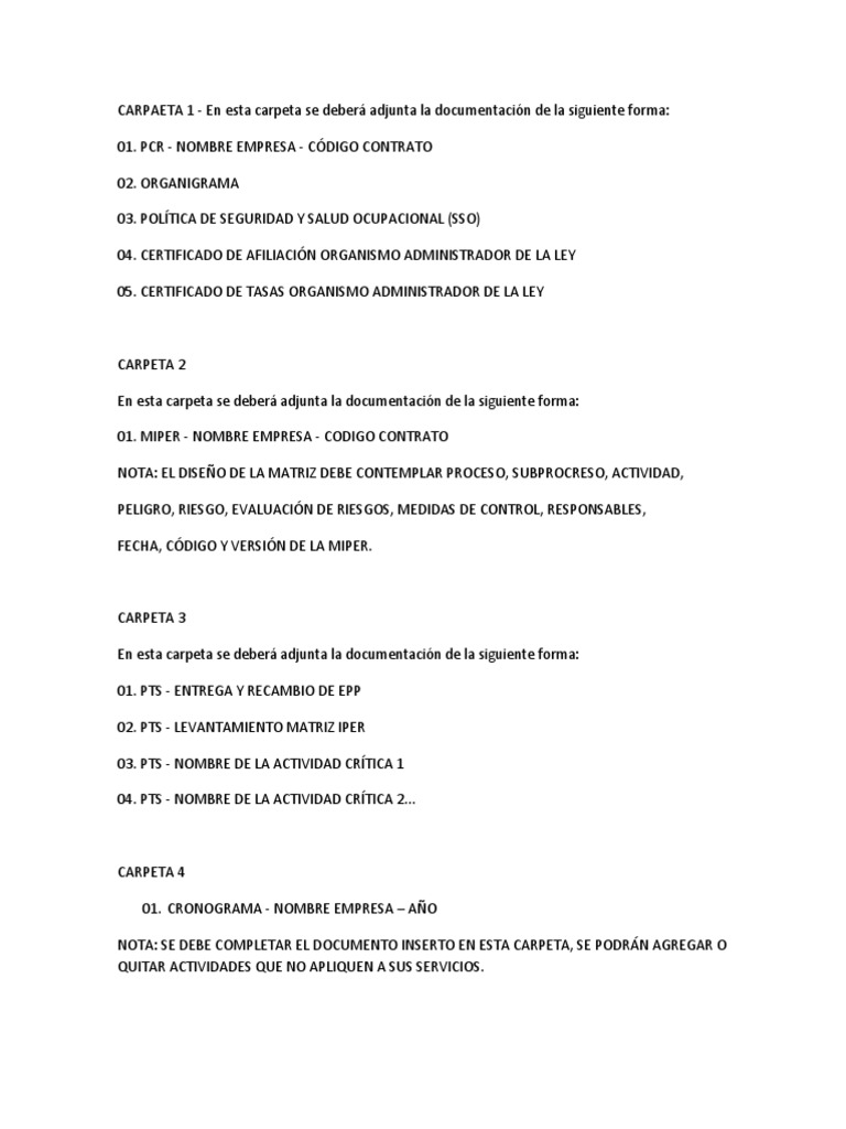 Listado Documentos Esval | PDF