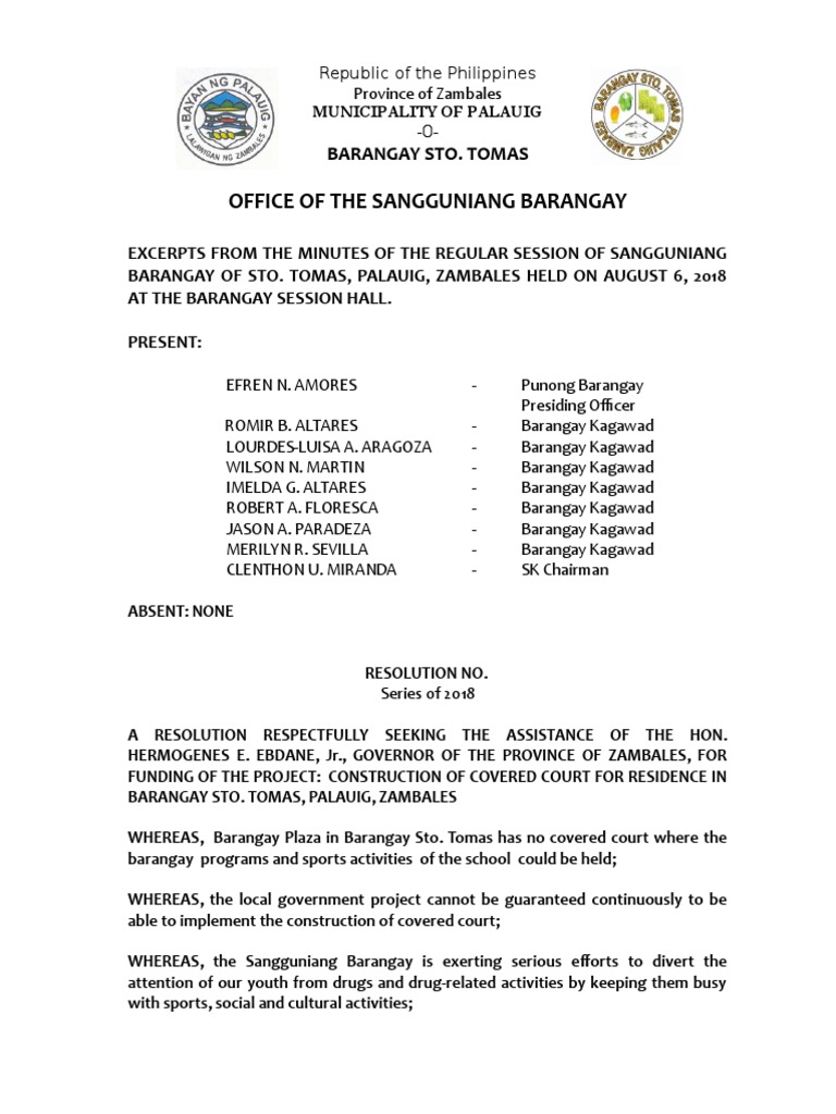 Resolution No. Request Covered Court | PDF | Government