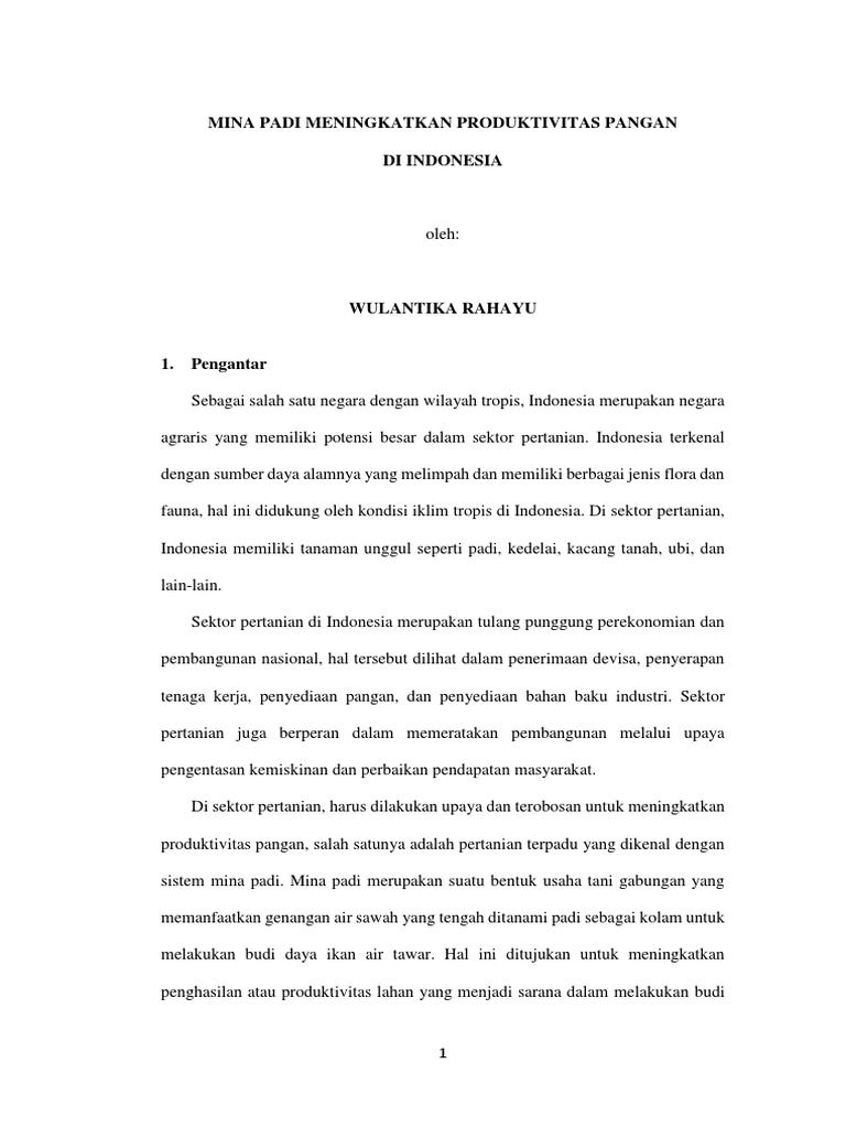 Makalah Mina Padi | PDF | Teknologi & Rekayasa