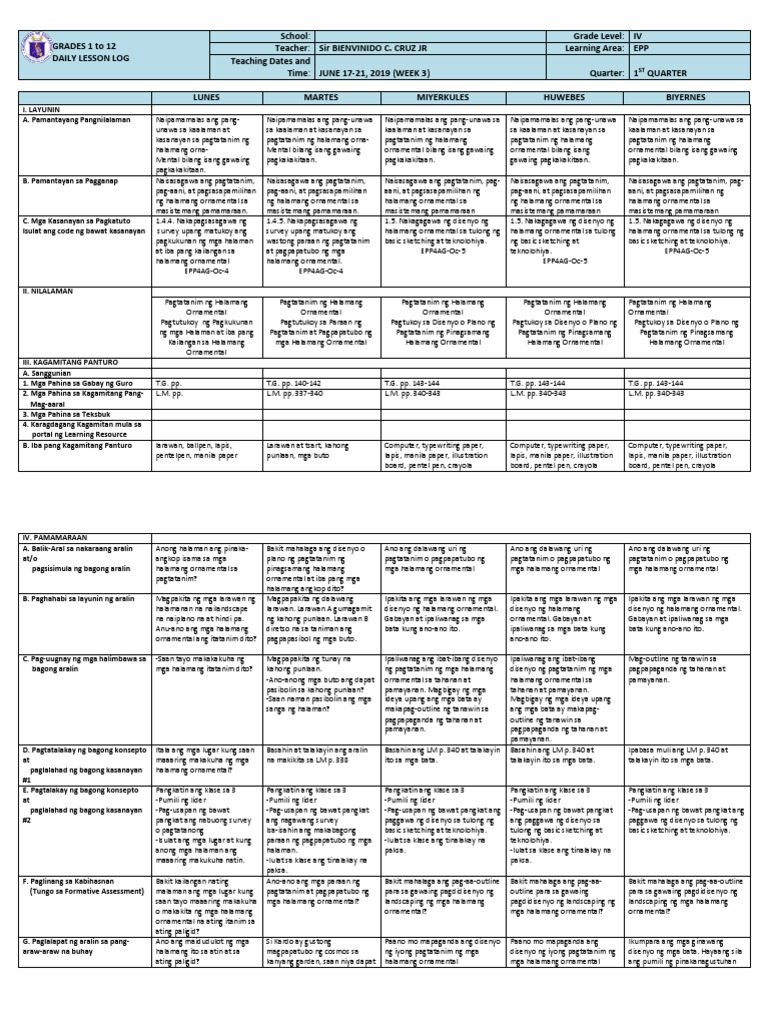 Epp 4 - Q1 - W3 DLL | PDF