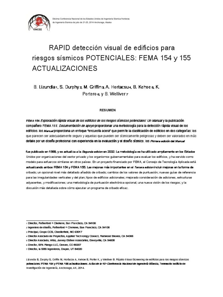 FEMA 154 | Agencia Federal de Manejo de Emergencias | Software