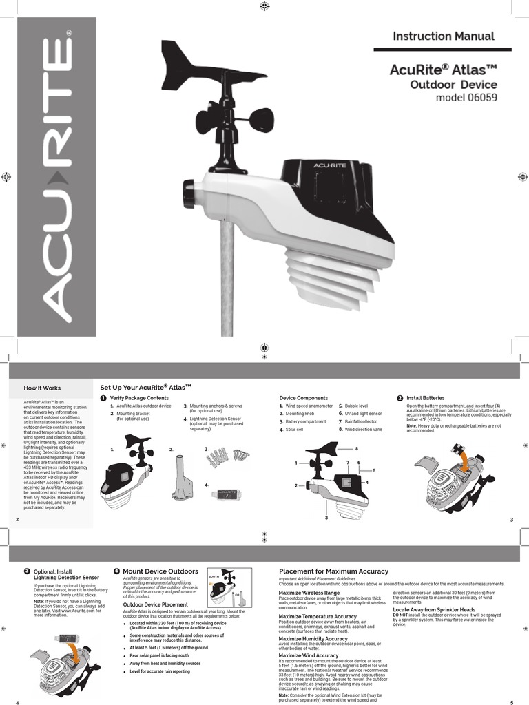 AcuRite Atlas 06059 User Manual | PDF | Electromagnetic Interference ...