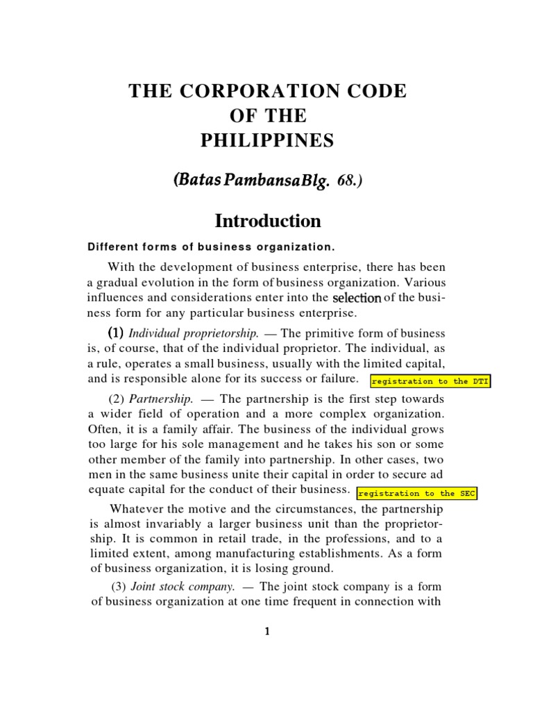 Corporation Code | PDF | Corporations | Trust Law