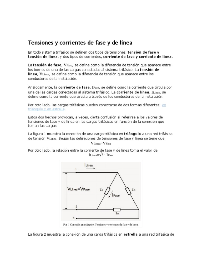 Tensiones y Corrientes de Fase y de Línea | PDF