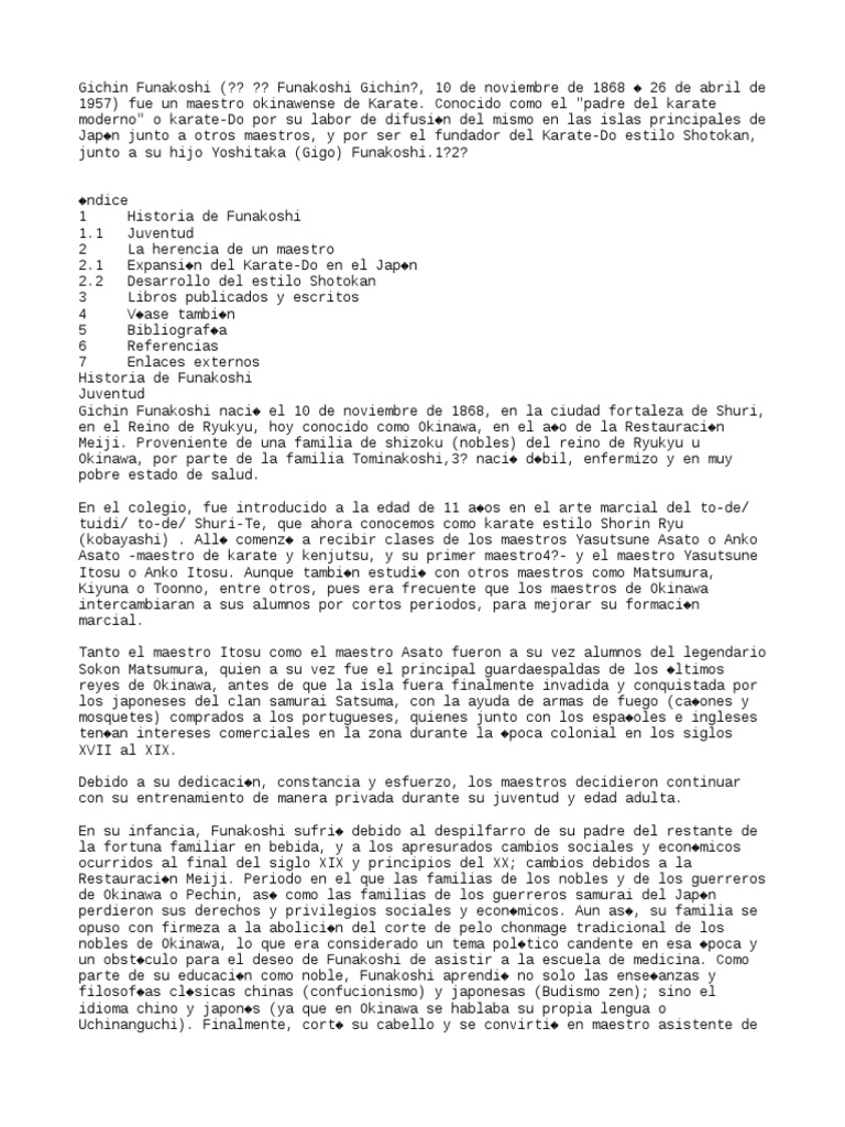 Funakoshi | PDF | Shotokan | Kárate