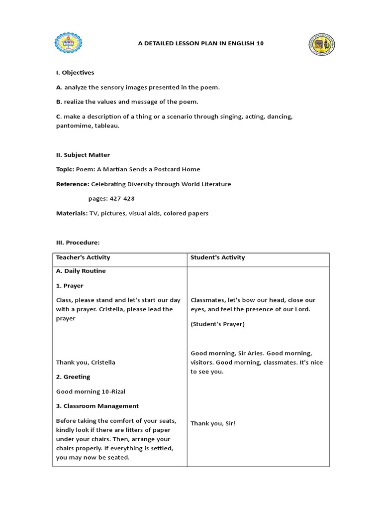 Analyzing "A Martian Sends a Postcard" | PDF