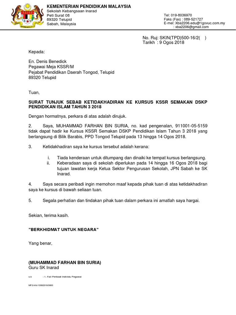 Contoh Surat Rasmi Tunjuk Sebab Contoh Surat Tunjuk S - vrogue.co Contoh Surat Rasmi Tunjuk Sebab Contoh Surat Tunjuk S - vrogue.co